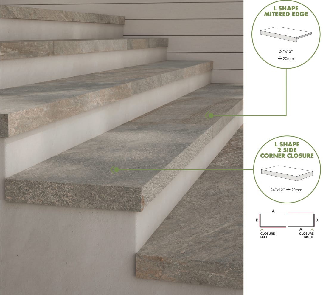 Mitered-Edge Porcelain Decking